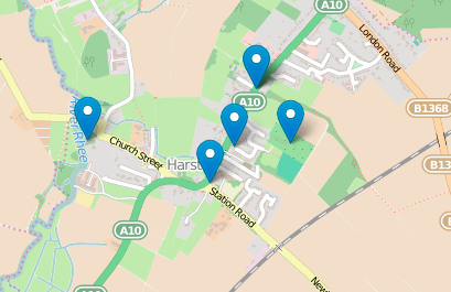 Modern map of Harston | Maps | Harston History